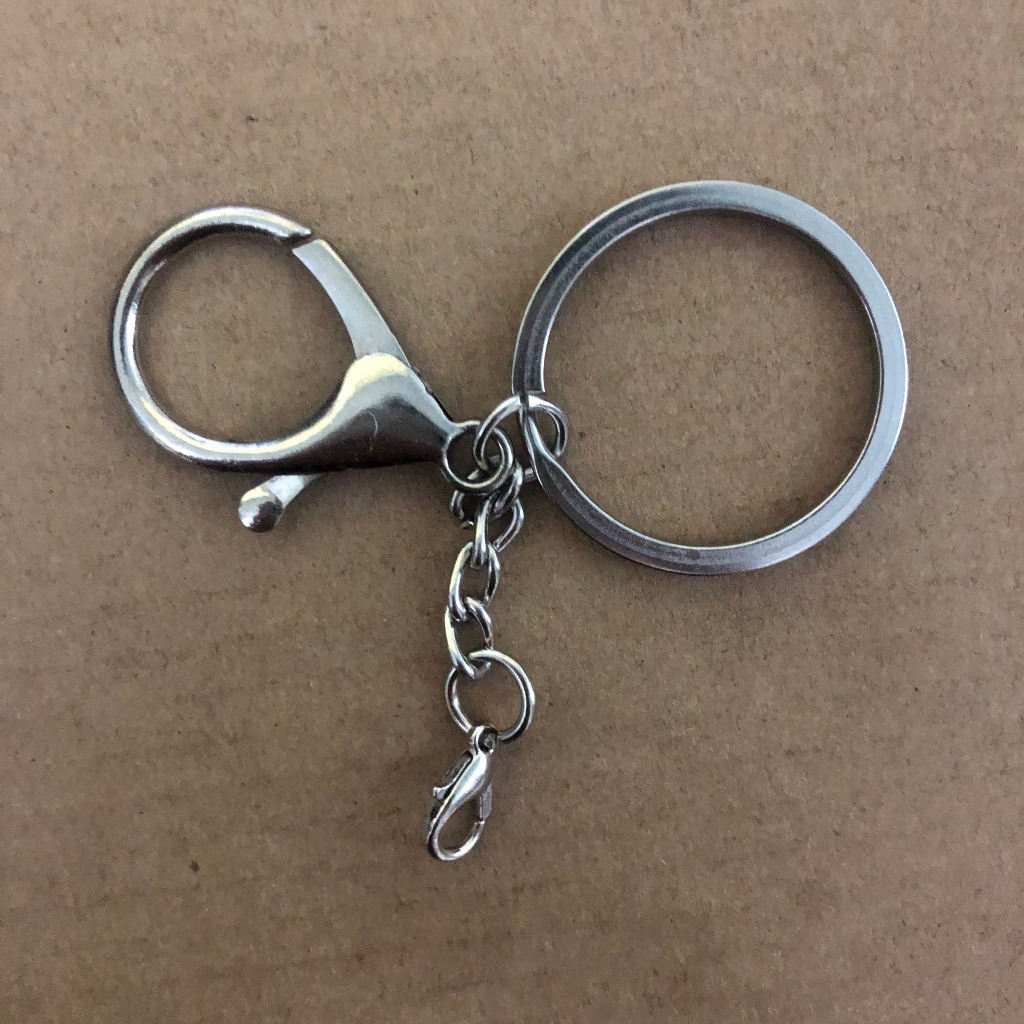 35mm crab claw keychain + 30mm round ring + chain + 12mm small crab ...