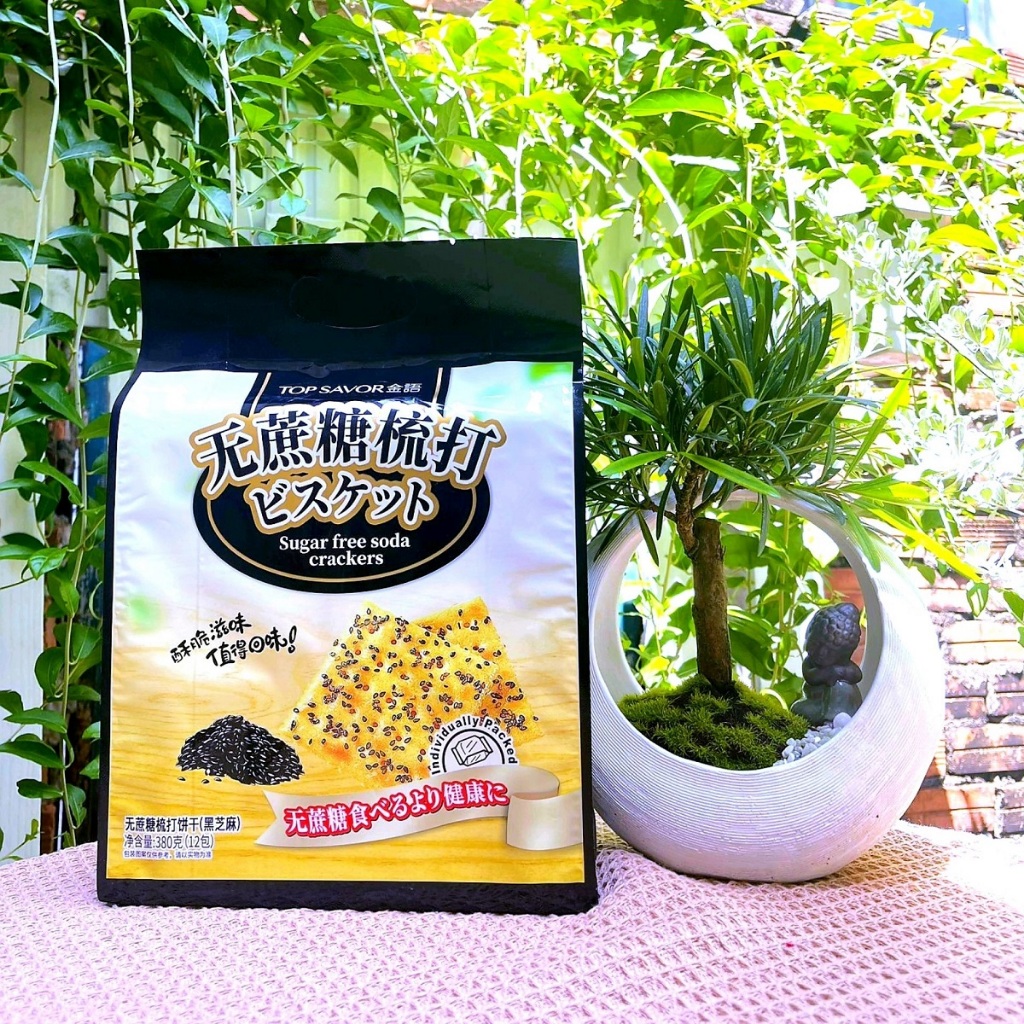 Top Savor Sugar-Free Black Sesame Soda Cracker Diet Cookies (380g Pack ...