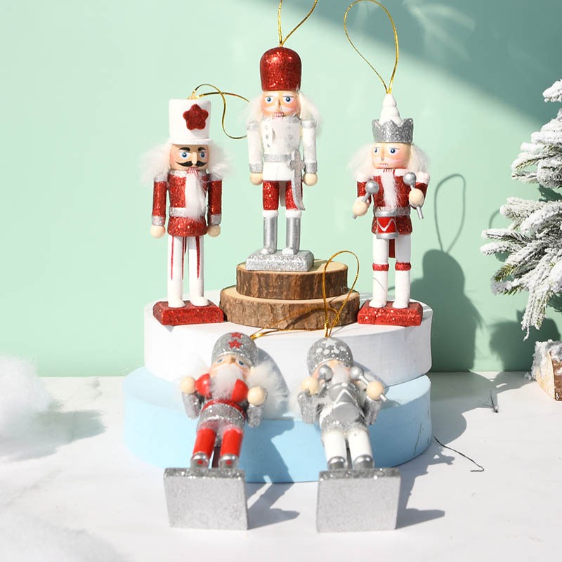 Wooden lead soldiers Set of lead soldiers hanging on pine trees ...