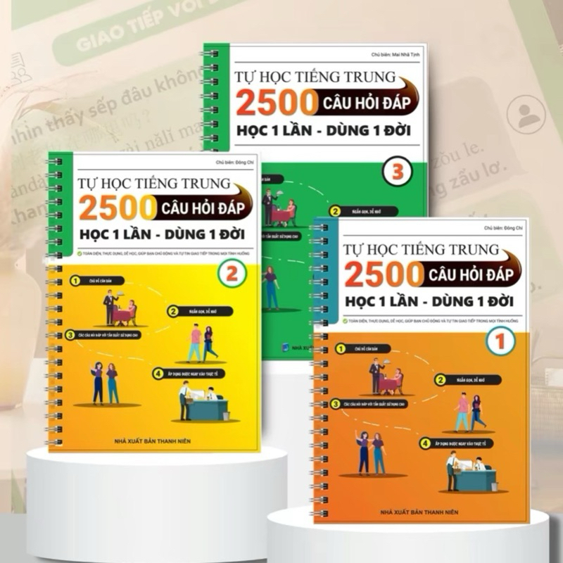 Book-combo: Self-study Chinese 2500 Disposable-use questions (3 volumes ...