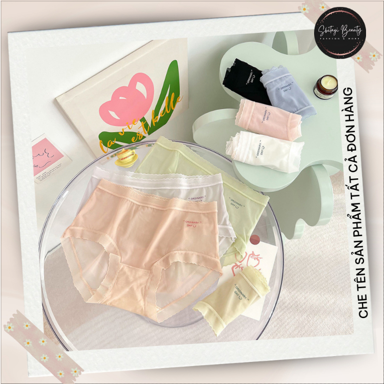 Super beautiful ice silk women's underwear with small lace waistband ...