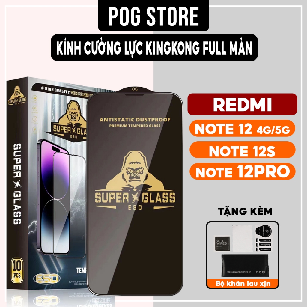 Xiaomi Redmi Note 12 12s Pro 4G 5G Kingkong full screen tempered glass ...