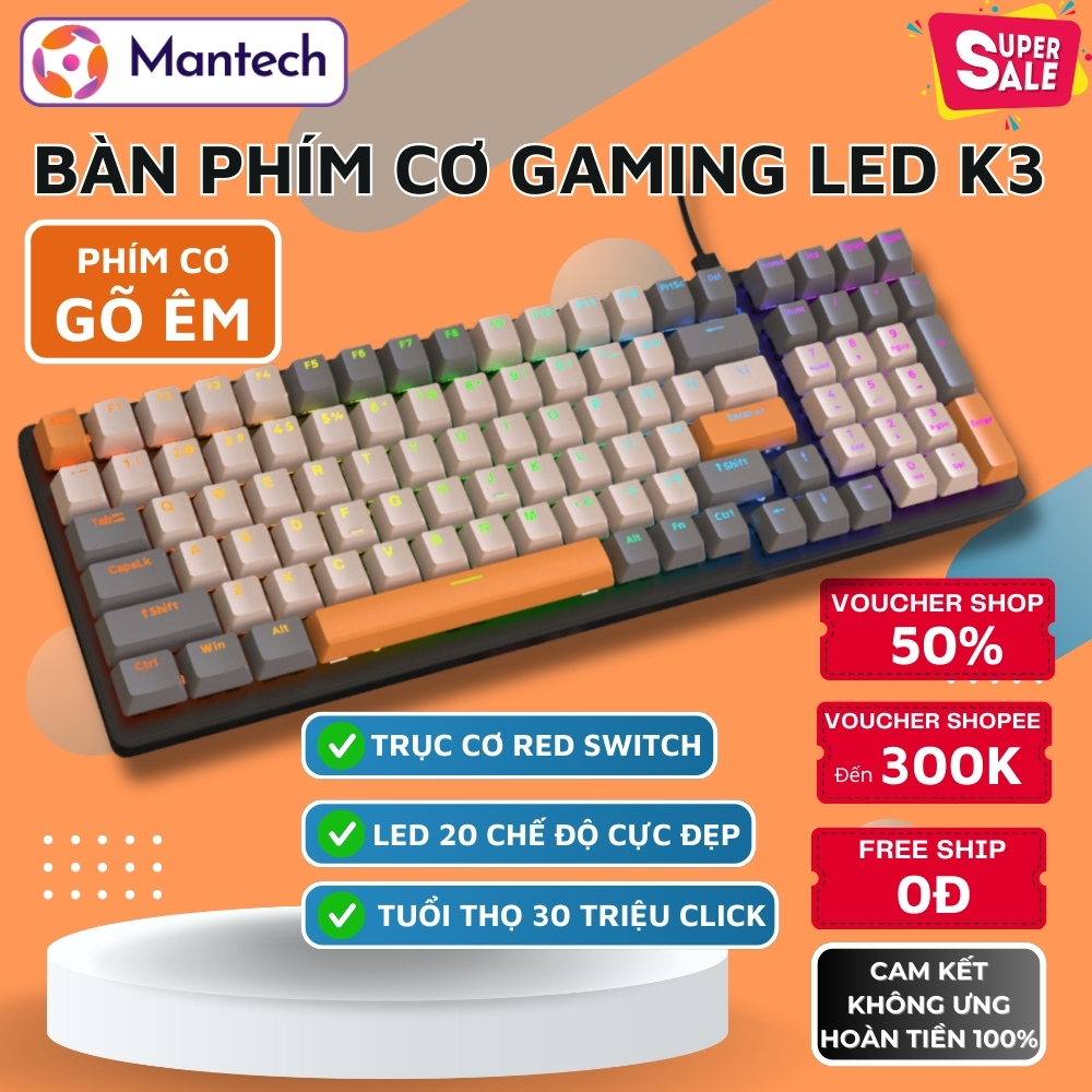 Mantech K3 High-end Gaming Computer Mechanical Keyboard with Beautiful ...