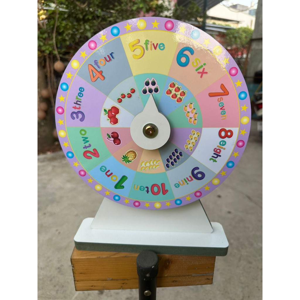 Lucky Wheel (Numbers 1-10 English with purple border - size: 25cm x ...