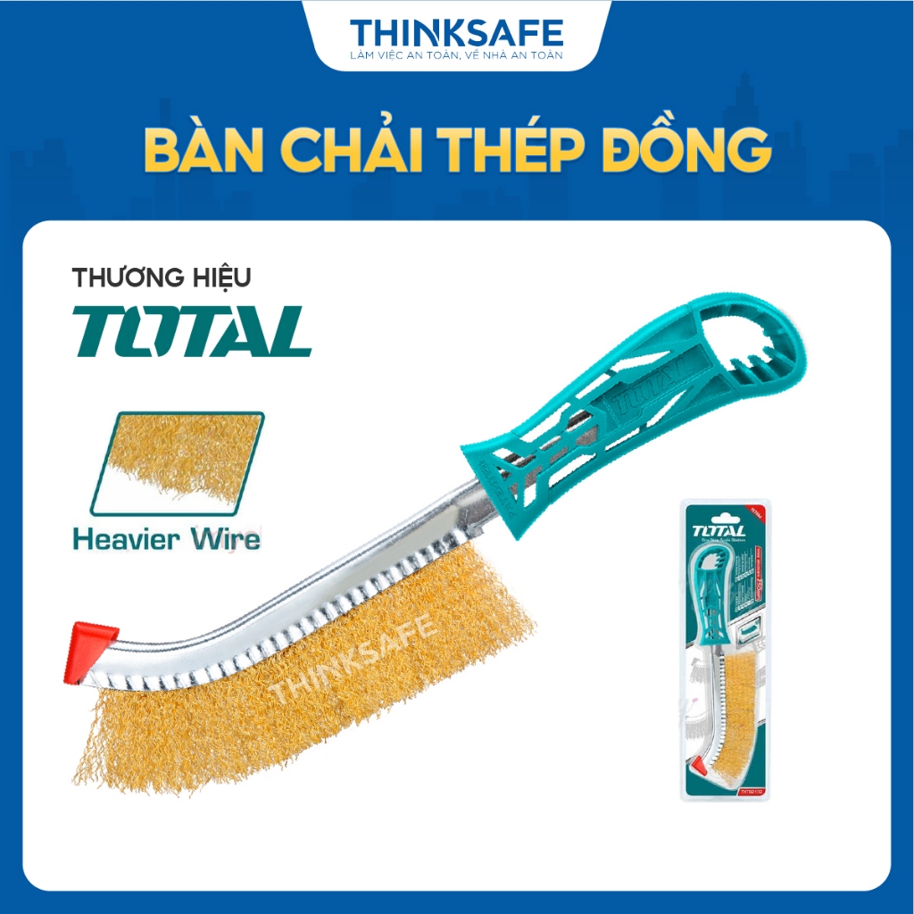 TOTAL THT92102 Steel Brush, sturdy plastic handle, length 250mm ...