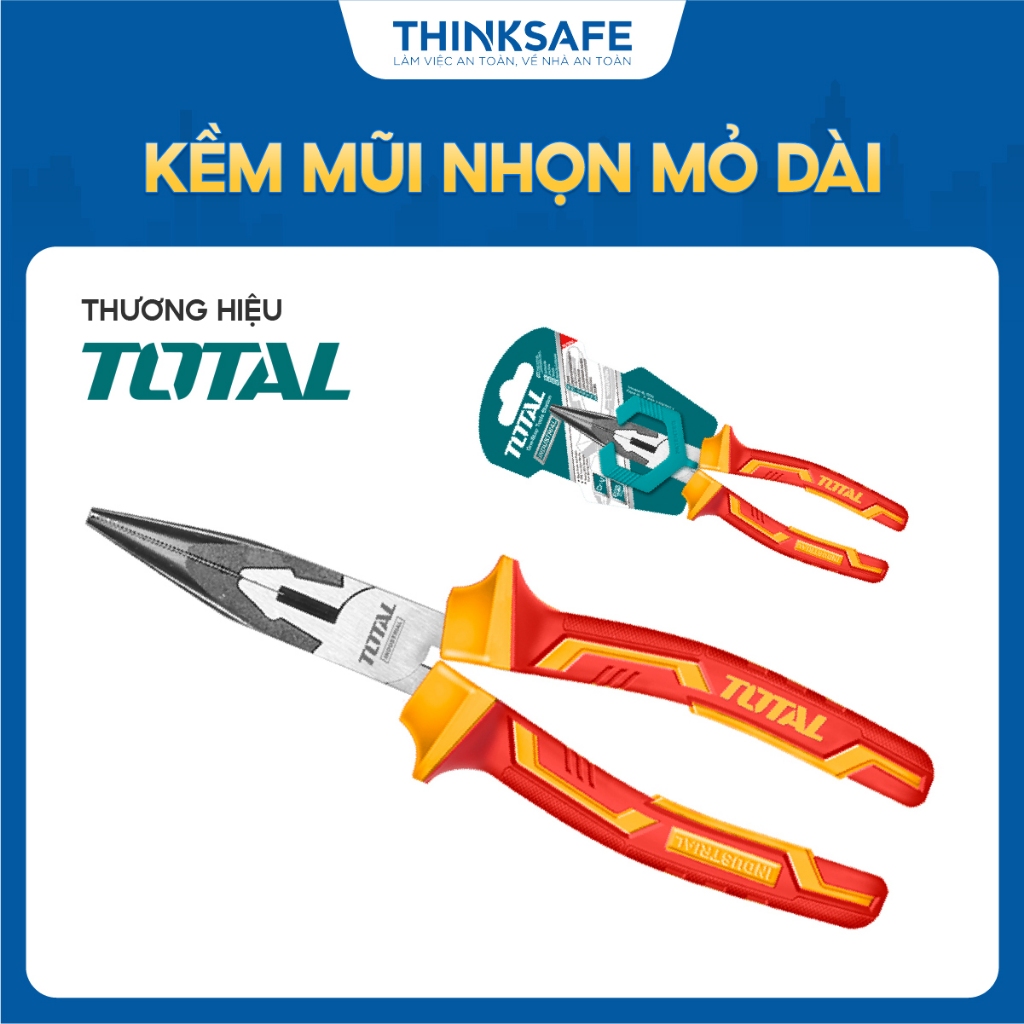 Long Mine Pointed Pliers - Total Insulation Curved Mine, Size 8 inch ...