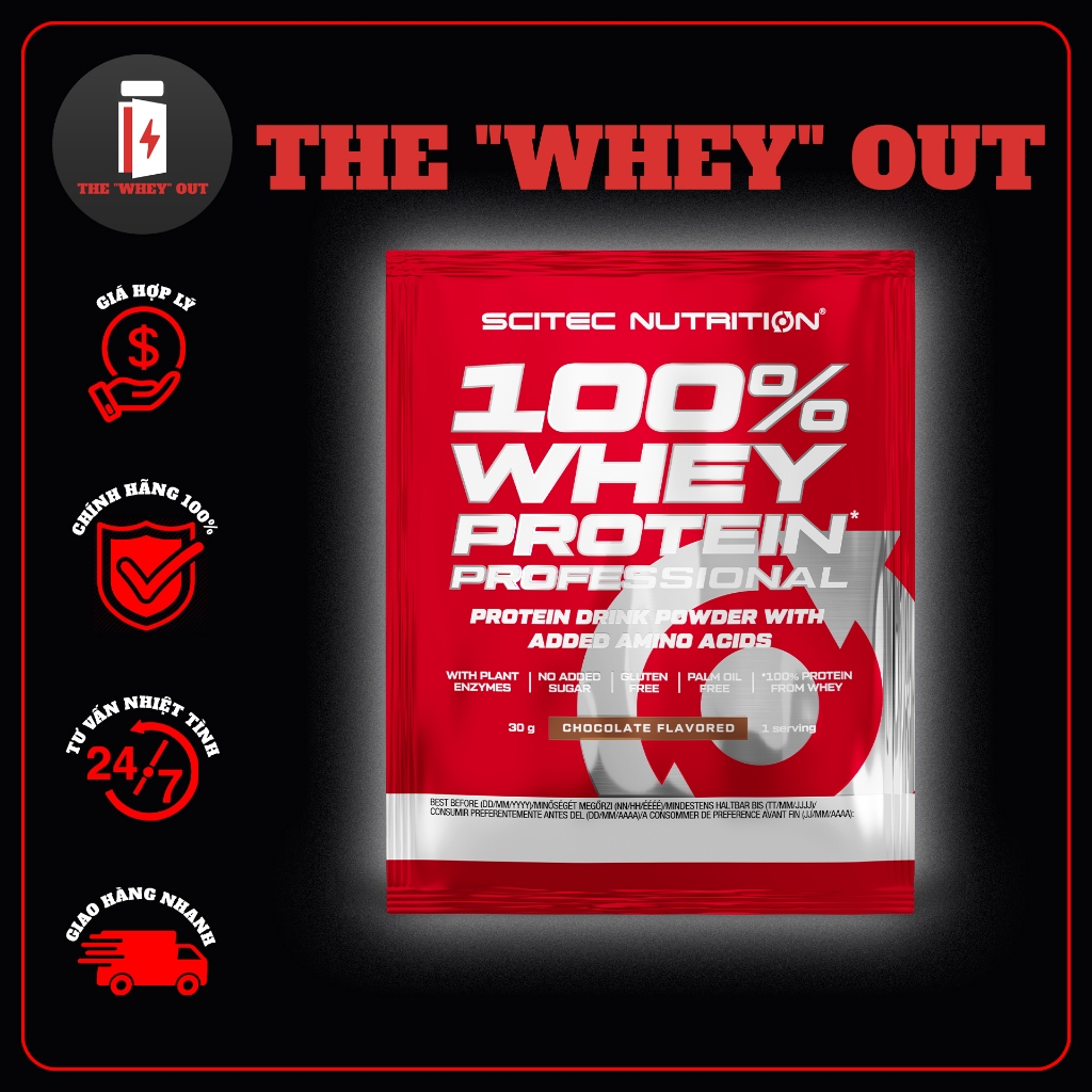 Combo 3/5/10 Packs of 100% Whey Protein Professional 30g | Sample Whey | Genuine SCITEC | Shopee ...