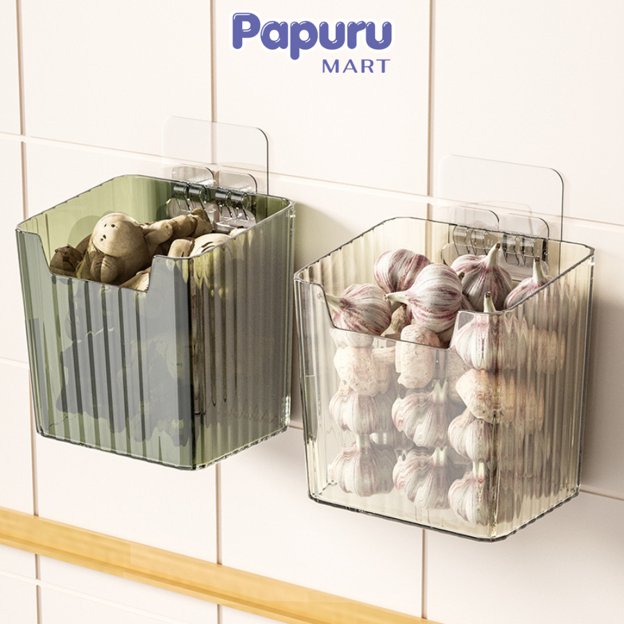 Wall-mounted Dry Garlic Onion Box, PET Plastic Material Safe ...
