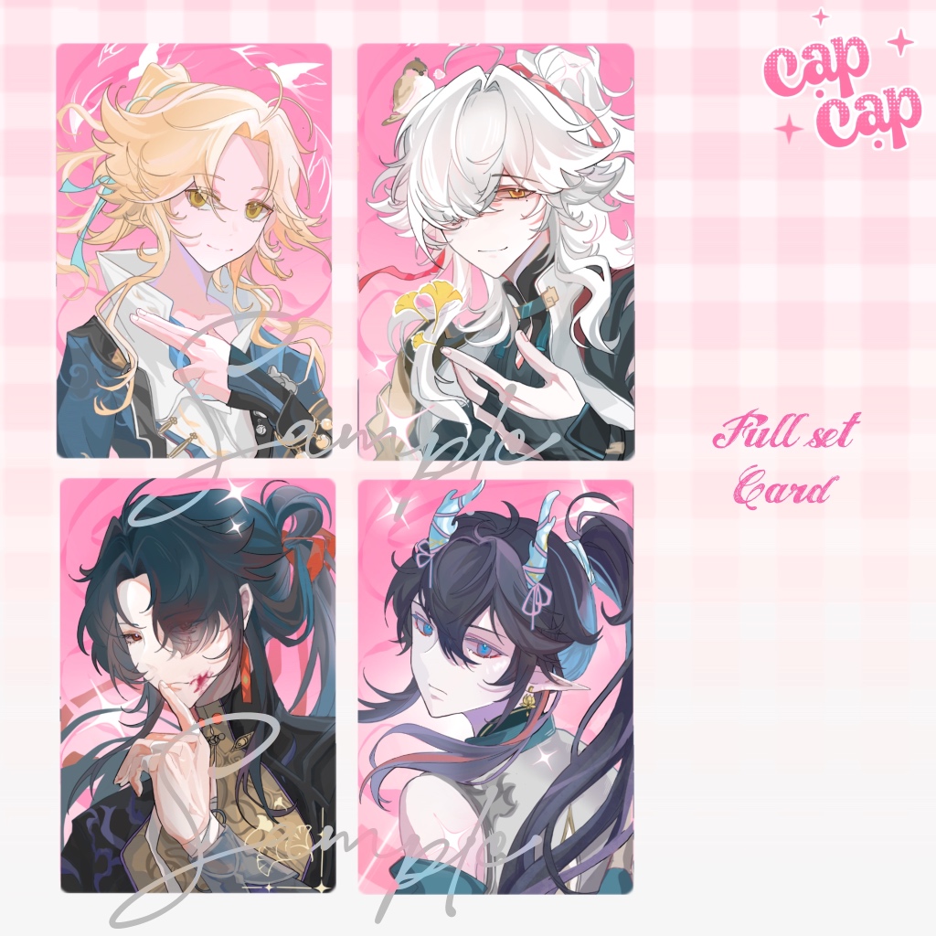 Card with rounded corners 5.5x8.5 matte lamination with 4 characters ...