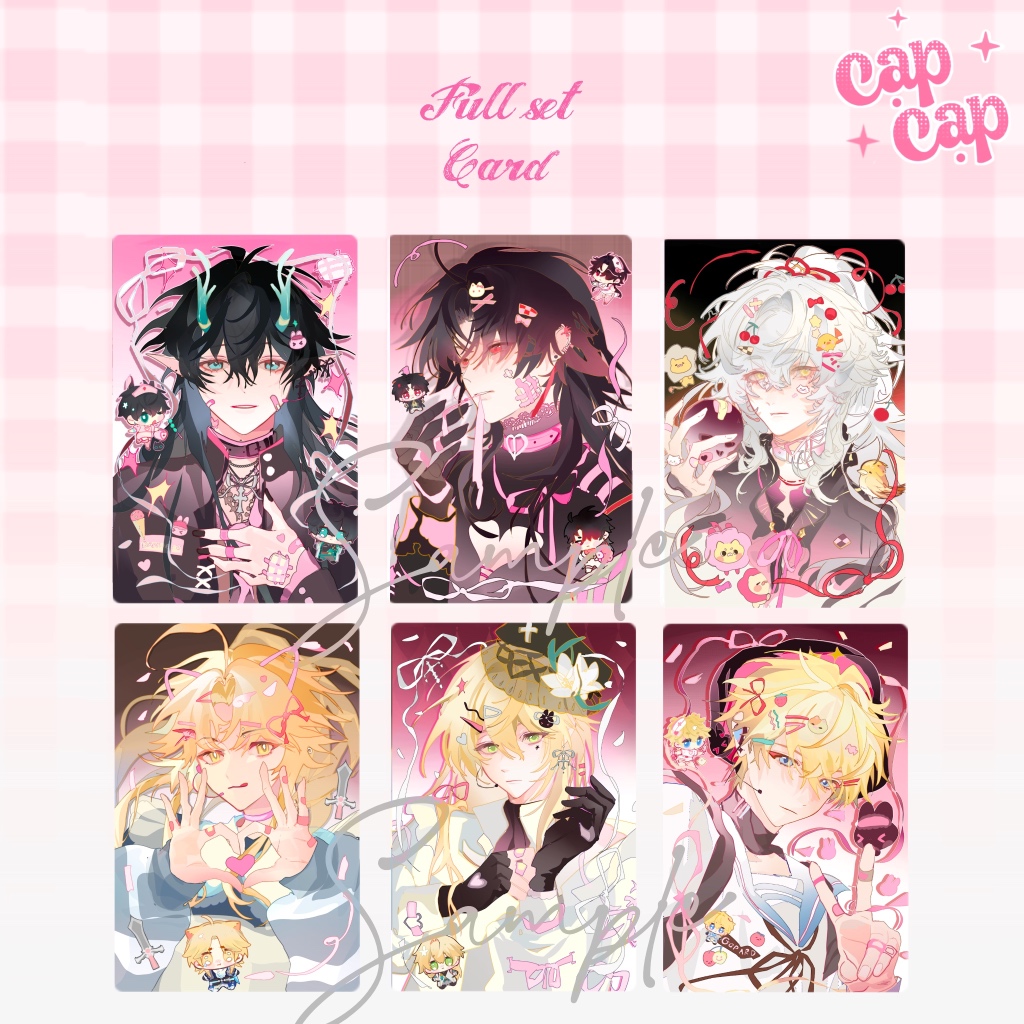Card with rounded corners 5.5x8.5 matte lamination with 6 characters ...
