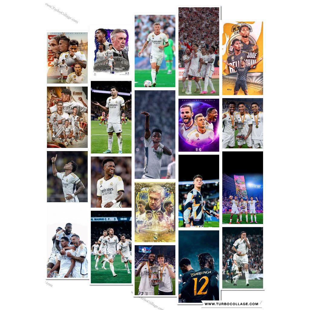 Set of 40 REAL MADRID 2024 season decal stickers, football club ...