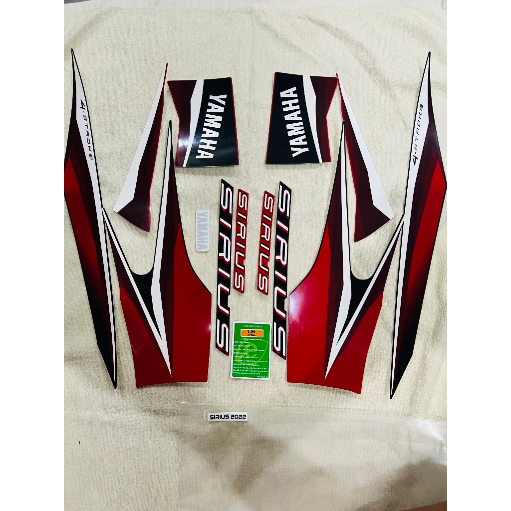 2022 Yamaha Sirius motorcycle decal set, standard version, red and ...