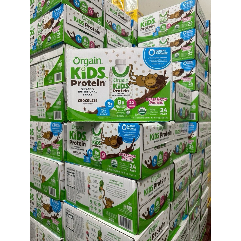 Organic milk, orgain Kid Protein chocolate and vanilla flavor, box of ...