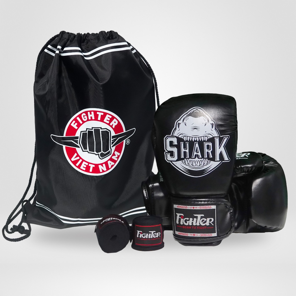 (Combo 3 - 2 Piece) - Premium Fighter Shark Boxing Gloves - Fighter ...