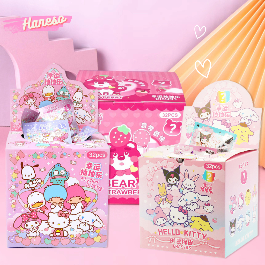 Haneso Eraser Sanrio Strawberry Bear Lotso Secret Surprise Blind Bag ...