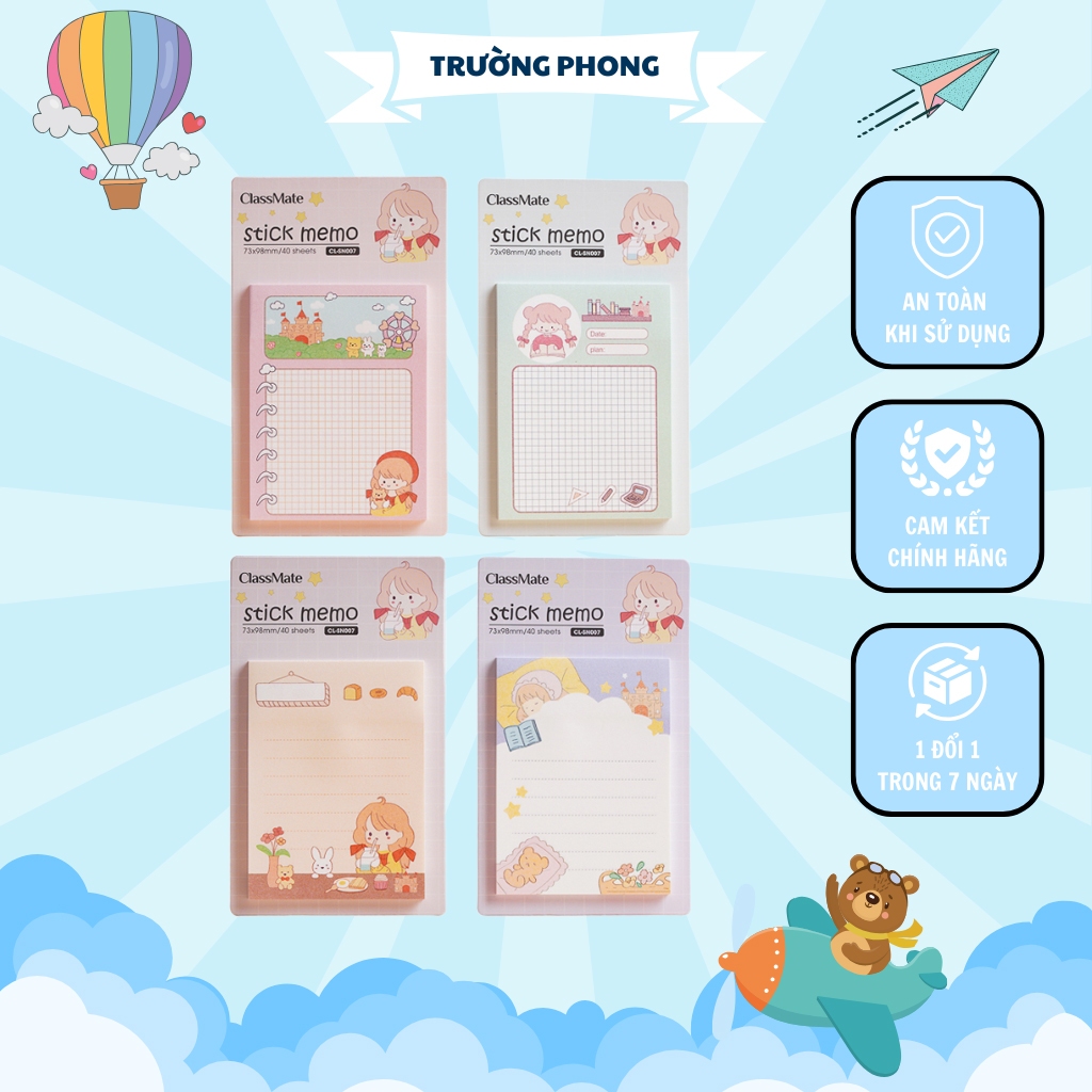 Classmate Stick Memo Note Paper Designed with a Girl Drinking Milk ...