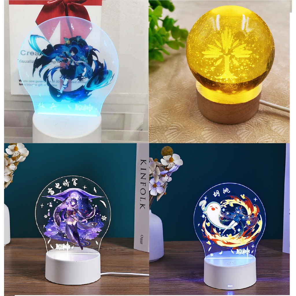 Genshin Impact led RGB night light 7 colors (wanderer kazuha thunder ...