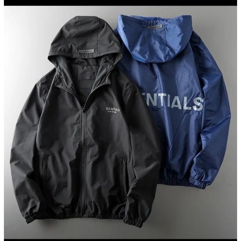 Unisex Jacket With Standing Neck Parachute Fabric 2 Layers With Wide ...