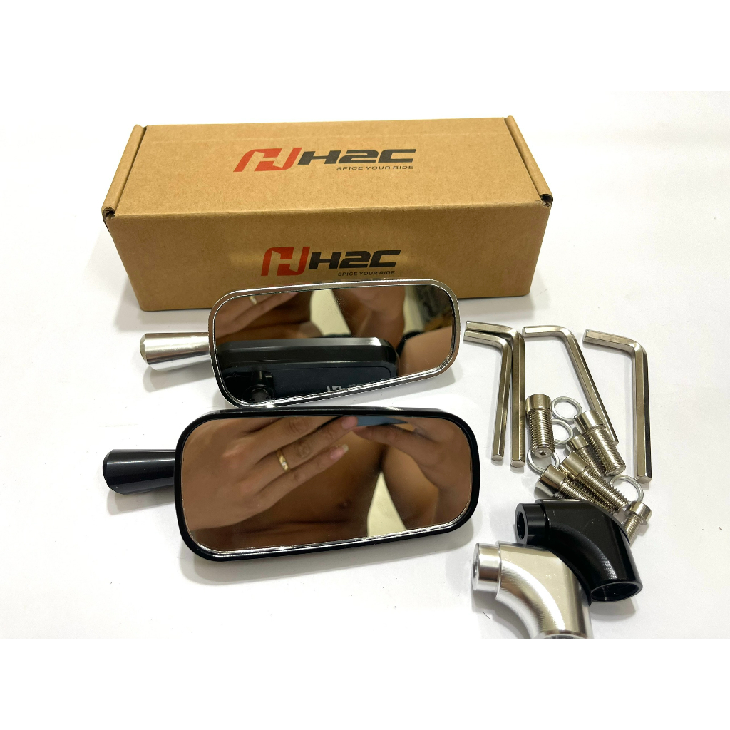 (Free Motorcycle Titanium Hook) - CnC Aluminum Short Leg H2C Mirror for ...
