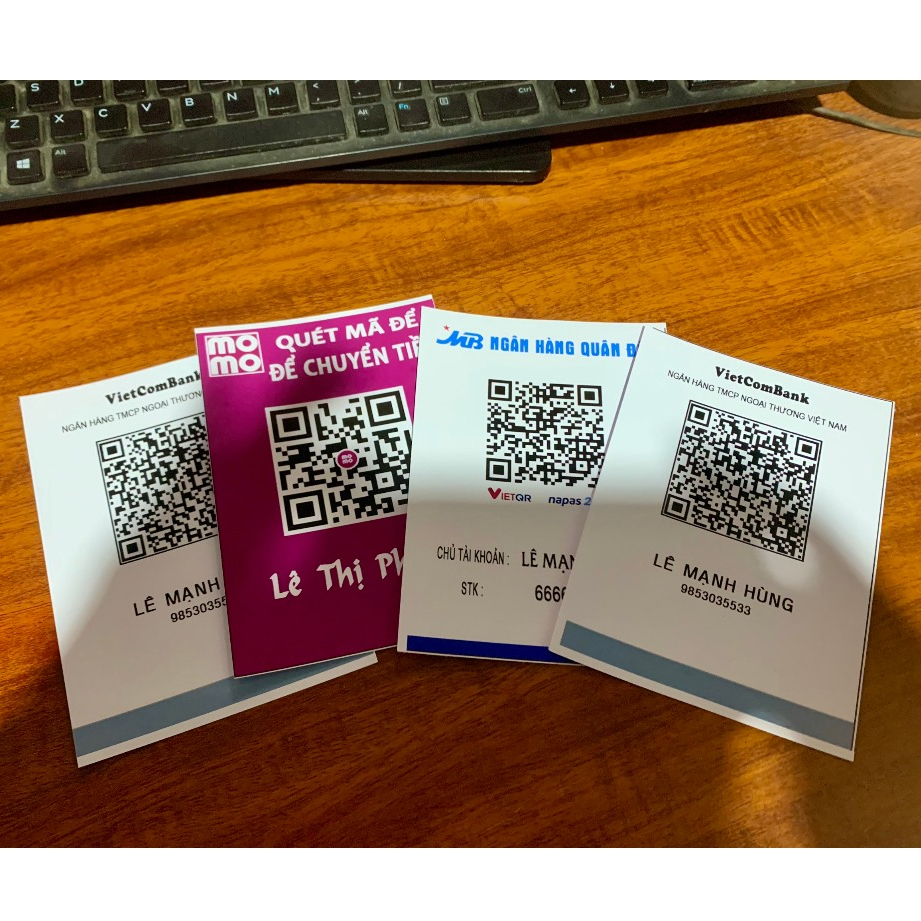 Bank Qr Code printed on demand, laminated, peel-and-stick, tabletop ...