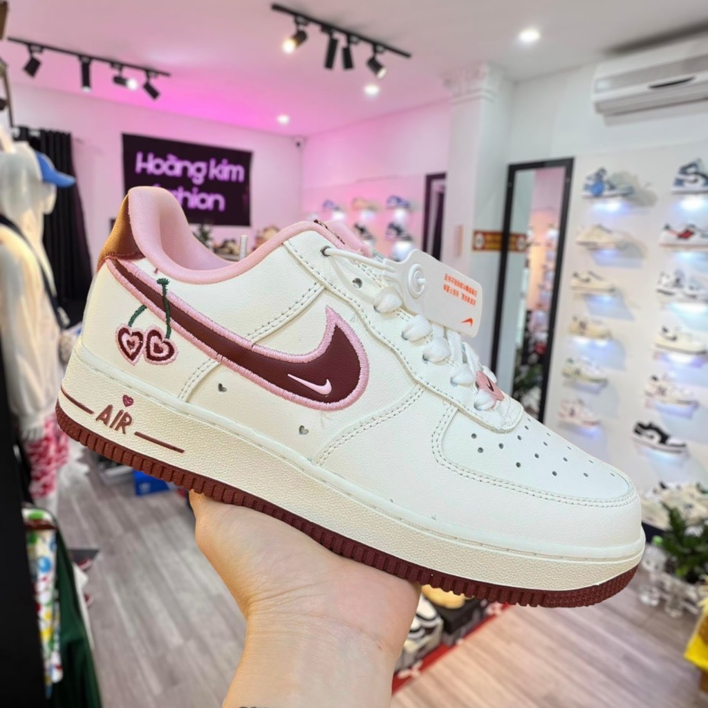 Sneakers AF1 Valentine's cherry New Version 2024 | Shopee Malaysia