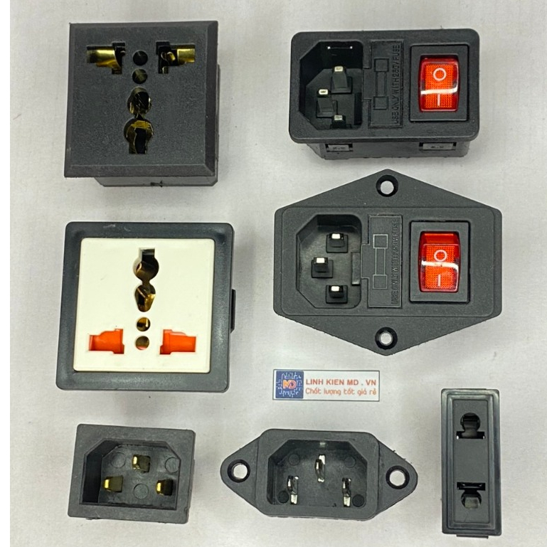 3-pin box-mounted socket / 3-pin AC power outlet / Fuse-mounted socket ...