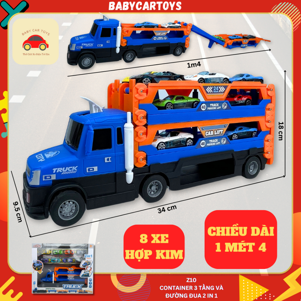 Toy 1.40m long-distance racing car with 8 mini iron cars with Music ...