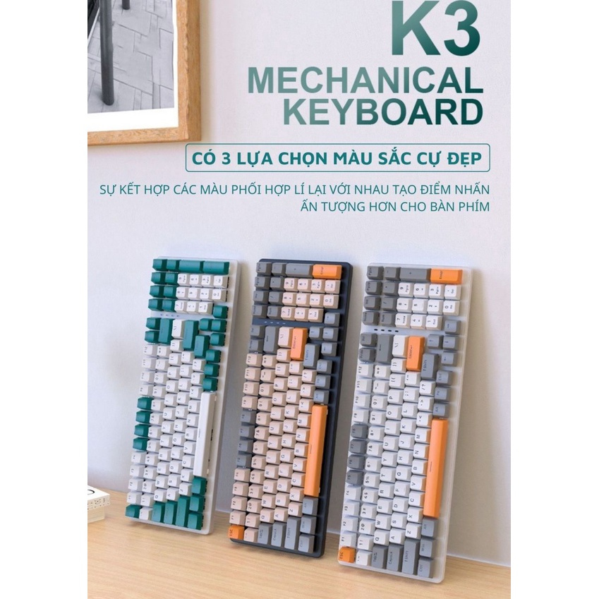 K3 Premium Gaming mechanical keyboard has Hotswap with 10 led modes ...