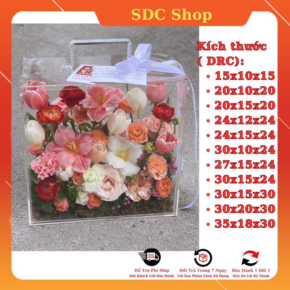 Transparent mica gift box - mica flower arrangement box - mica suitcase ...