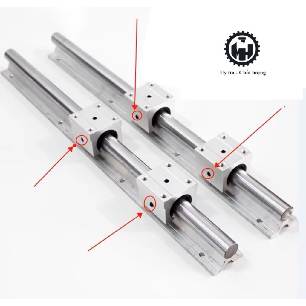 Round slide rail with SBR20 base and SBR20UU slider (combo of 2 L ...