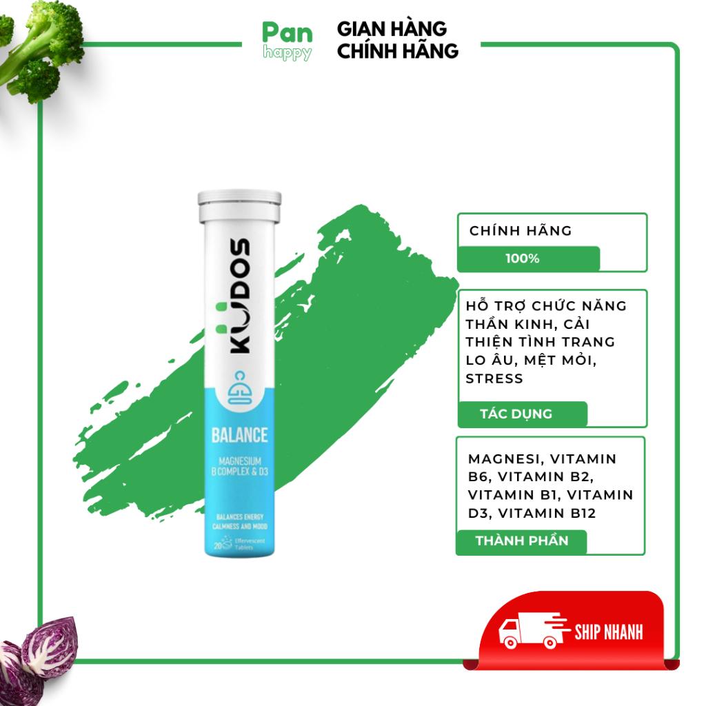 [Genuine] Kudos Balance Effervescent Tablets Help Reduce stress, Sleep Well, Spirit Comfort From ...