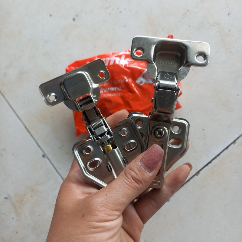 Set of 2 stainless steel pop-up hinges, damper hinges, cabinet hinges ...