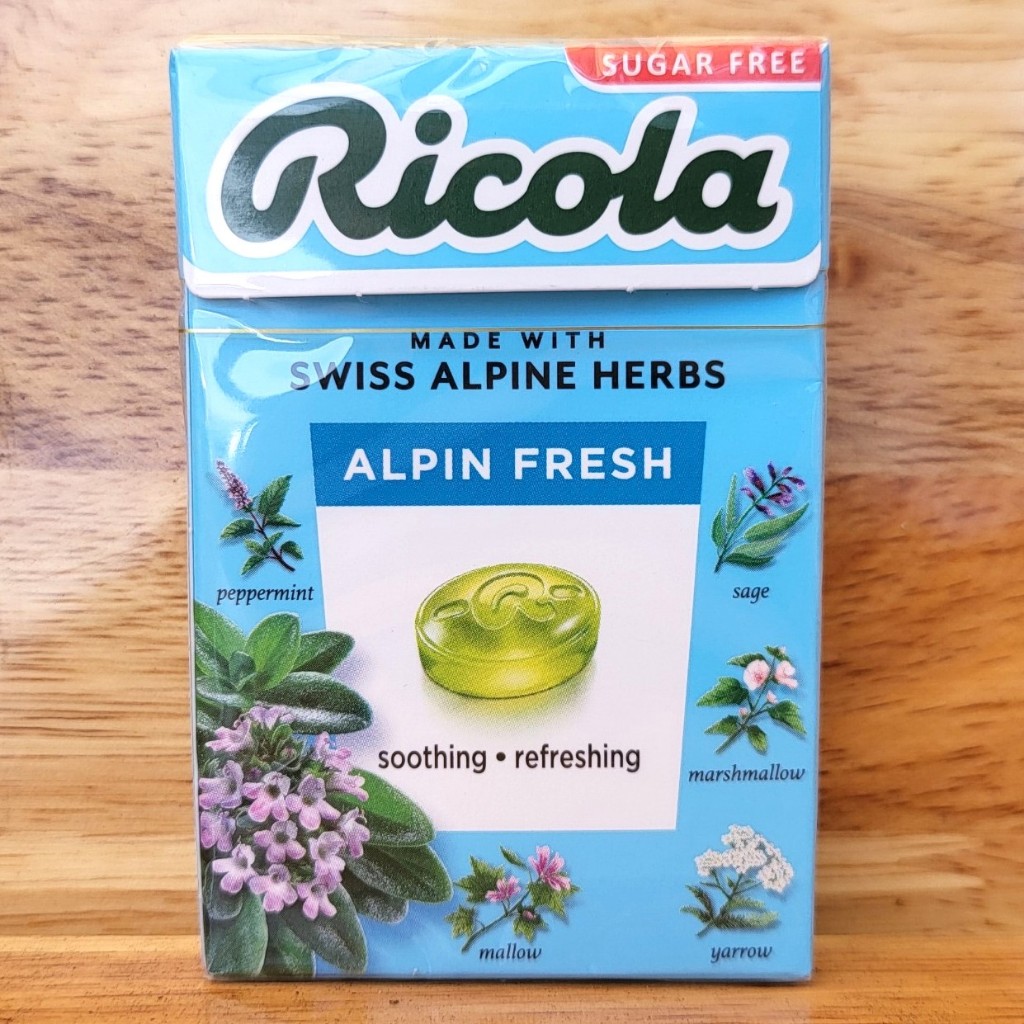 Ricola [Blue Box 40g] sugar-free Herbal Candy [SWITZERLAND] Alpin Fresh Candy (sugar free ...