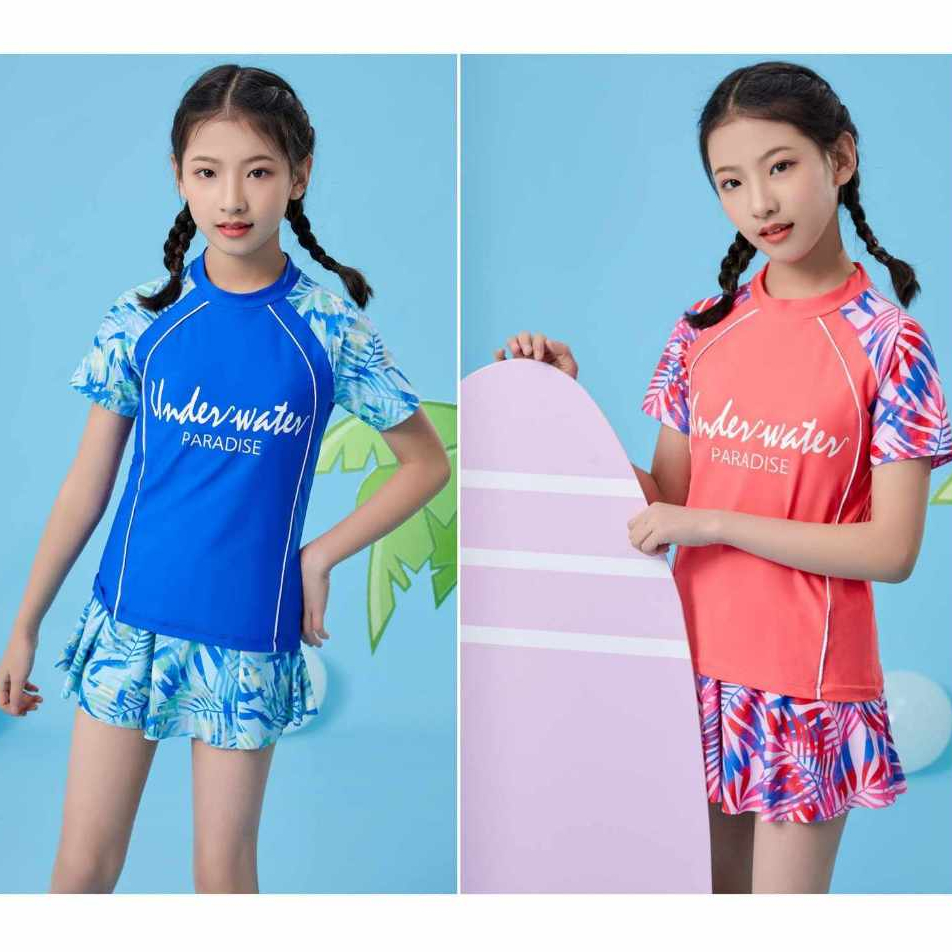 Small size girls' swimsuit top+pants with cute high-quality 3D printed ...