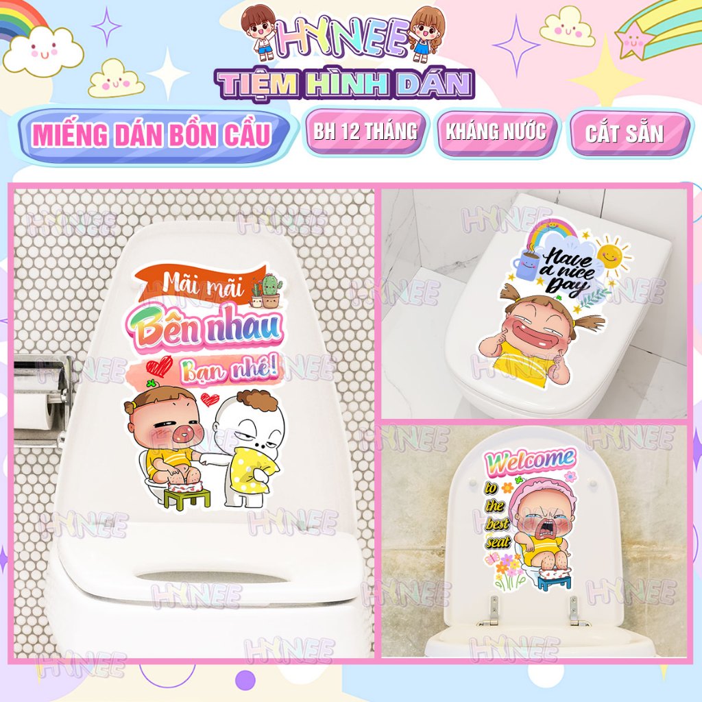 Cute Quynh Aka Toilet Sticker - Waterproof Toilet Lid Decal - Toilet ...