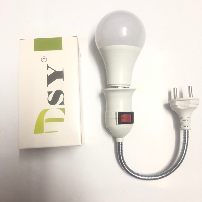 XO Combo 12W led Bulb (Yellow Light) + Spring Tail With Convenient on off Switch, Plugged Into ...