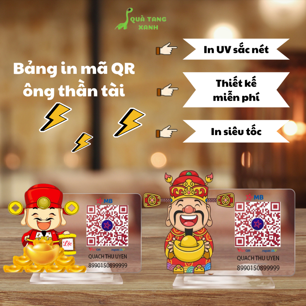 Desktop qr code printing board with the image of the God of Wealth, qr ...