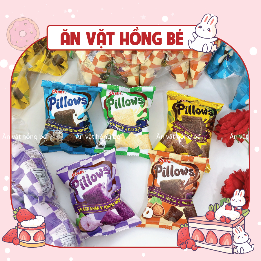 10 Packs Oishi Snack Pillows With Coconut Milk - Chocolate - Vanilla ...