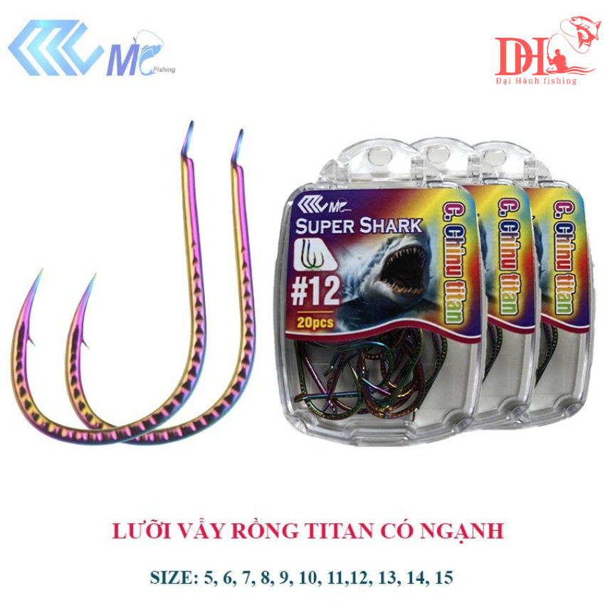 Super Shark titanium dragon scale Fishing hook without barbs MC Fishing ...
