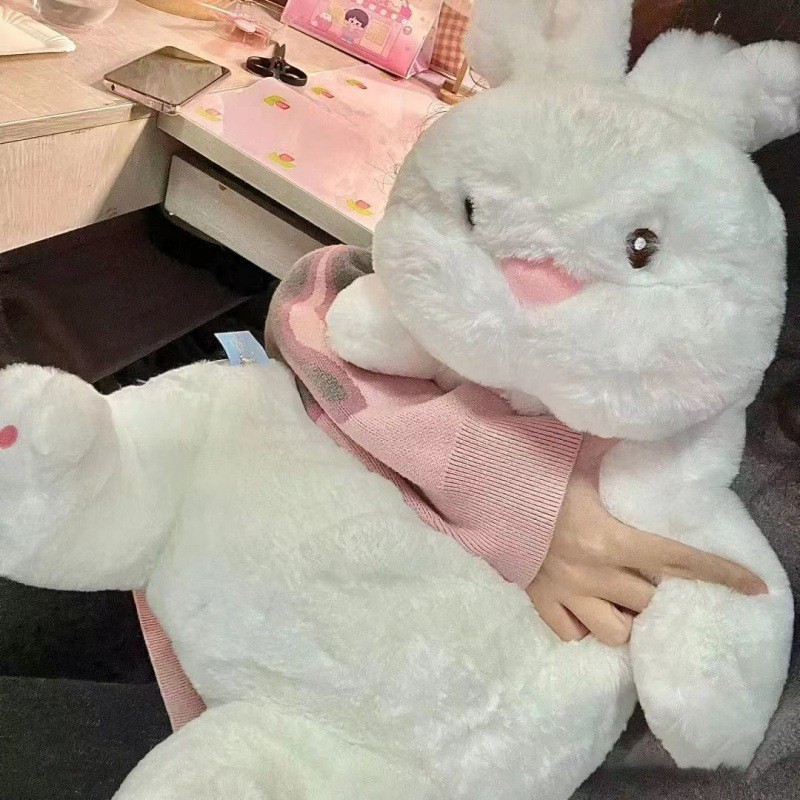 Super Big Belly Big Rabbit Teddy Bear Size 1M Stuffed Animal Fat White ...