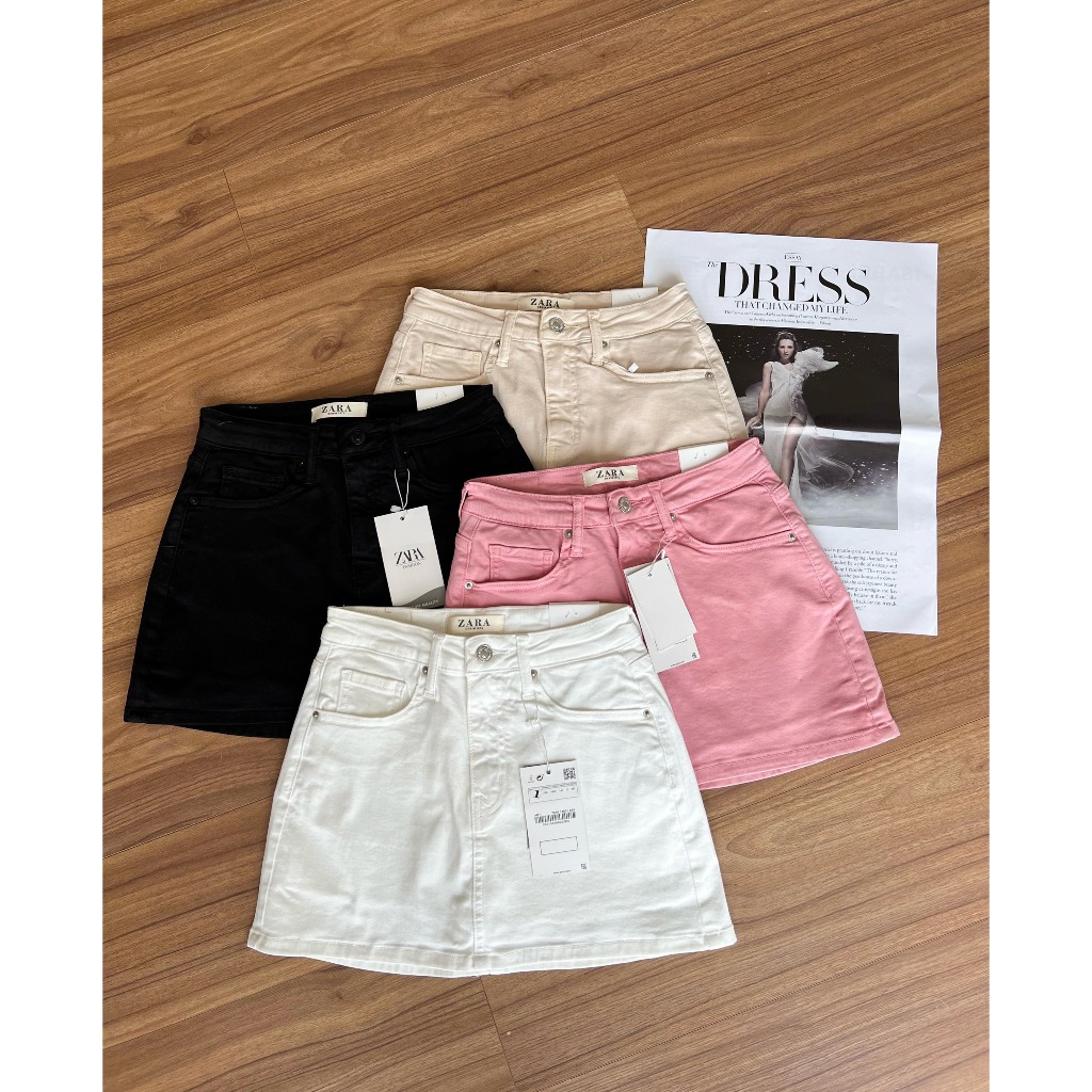 Elastic skirt with inner lining (pink, white, black) SOM VNXK | Shopee ...