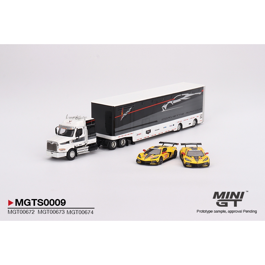Corvette Racing C8 Car Model.R Racing Transporter Set 1/64 MiniGT ...
