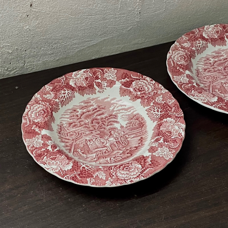 Vintage imported European plate decorates the dining table in classic ...