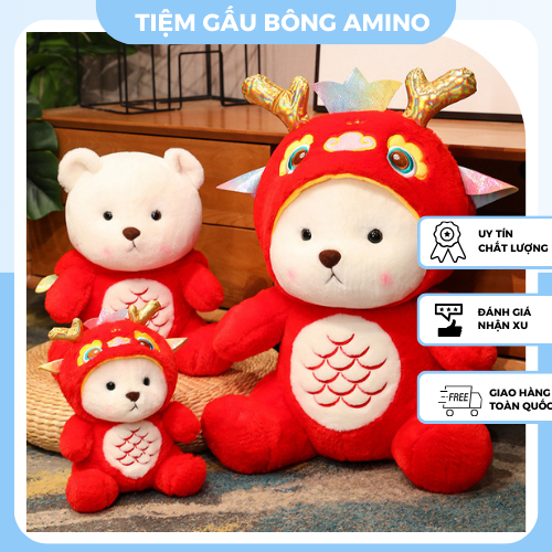 Lena Cosplay Red Dragon Teddy Bear CNY Giap Thin 2024 | Shopee Malaysia