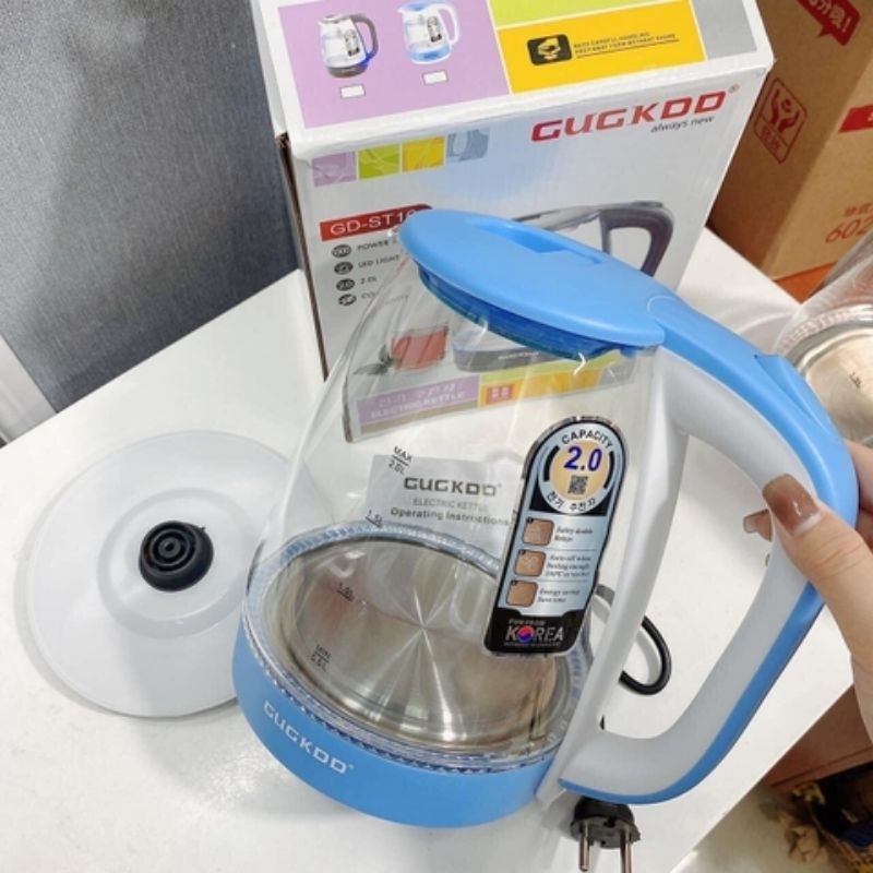 Cuckoo 2L Glass Kettle with LeD Light - Large Capacity 1500W 2L ...