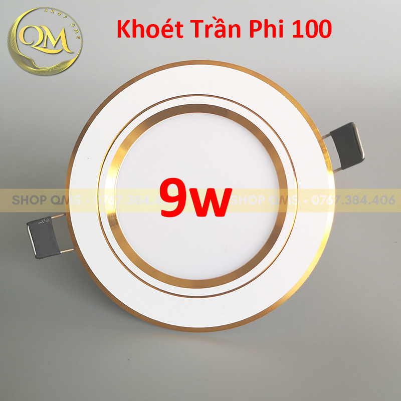9w Recessed LED Ceiling Light With 3-Mode Gold Border, High-End Die ...