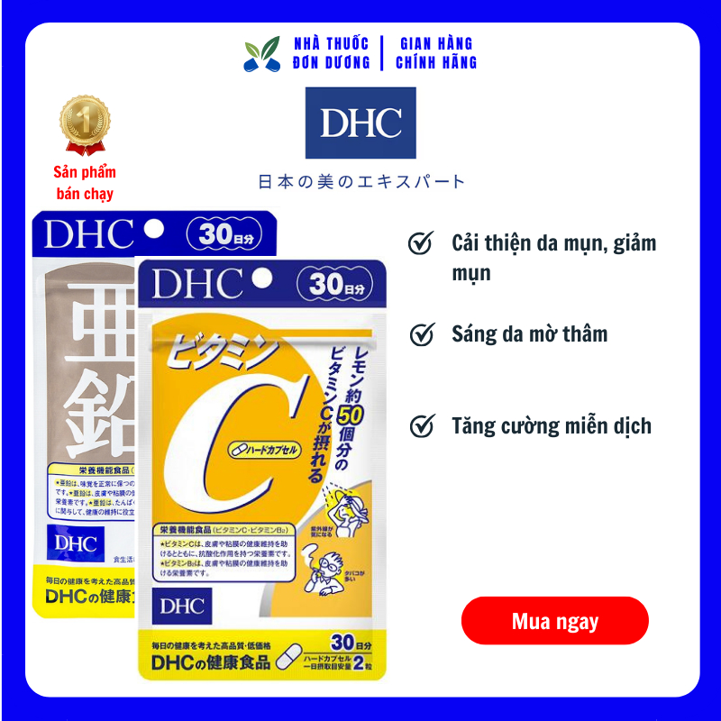 Combo DHC oral tablet prevents acne - 30 days (Vitamin C 60 capsules ...