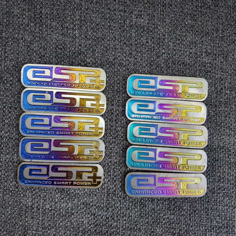 Esp and Esp+ titanium logo stickers with 3m glue - Stamps and Stickers ...