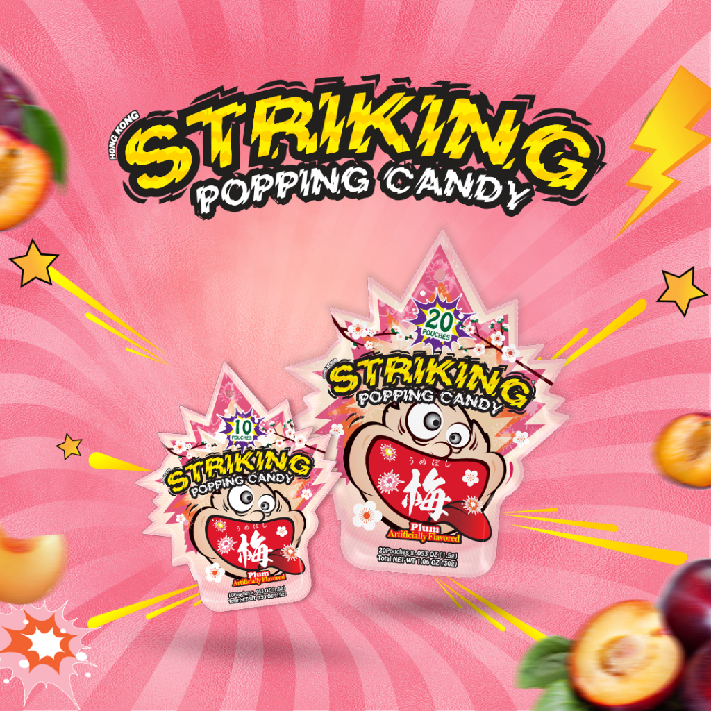 Striking Popping Candy Plum Cherry Explosive Candy 30g - Lam Gourmet ...