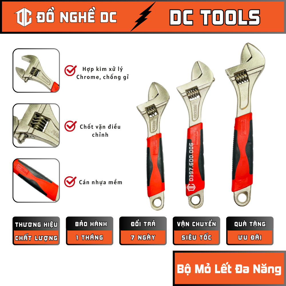Set Of 3 Multi-Purpose Wrench, 8'200Mm 10'250Mm 12'300Mm Dc Tools Nut Wrench For Disassembly And ...